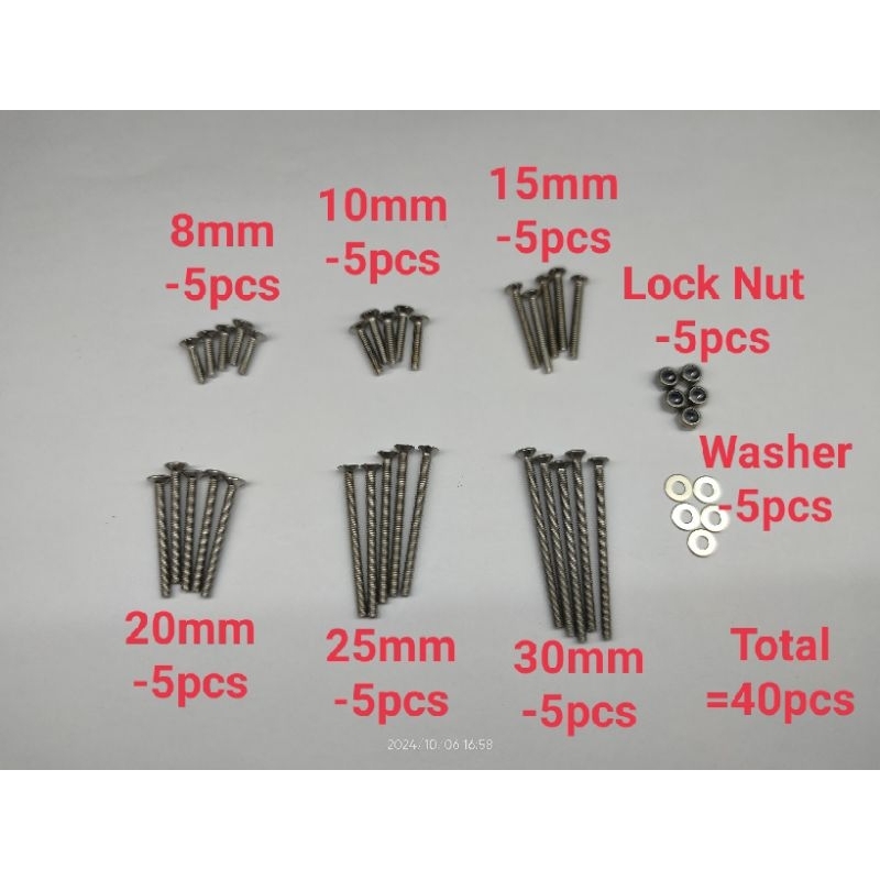 Tamiya Mini 4wd imi Flat Screw Set , A2 CSK HD PHILIP M/C SCREWS M2 ...