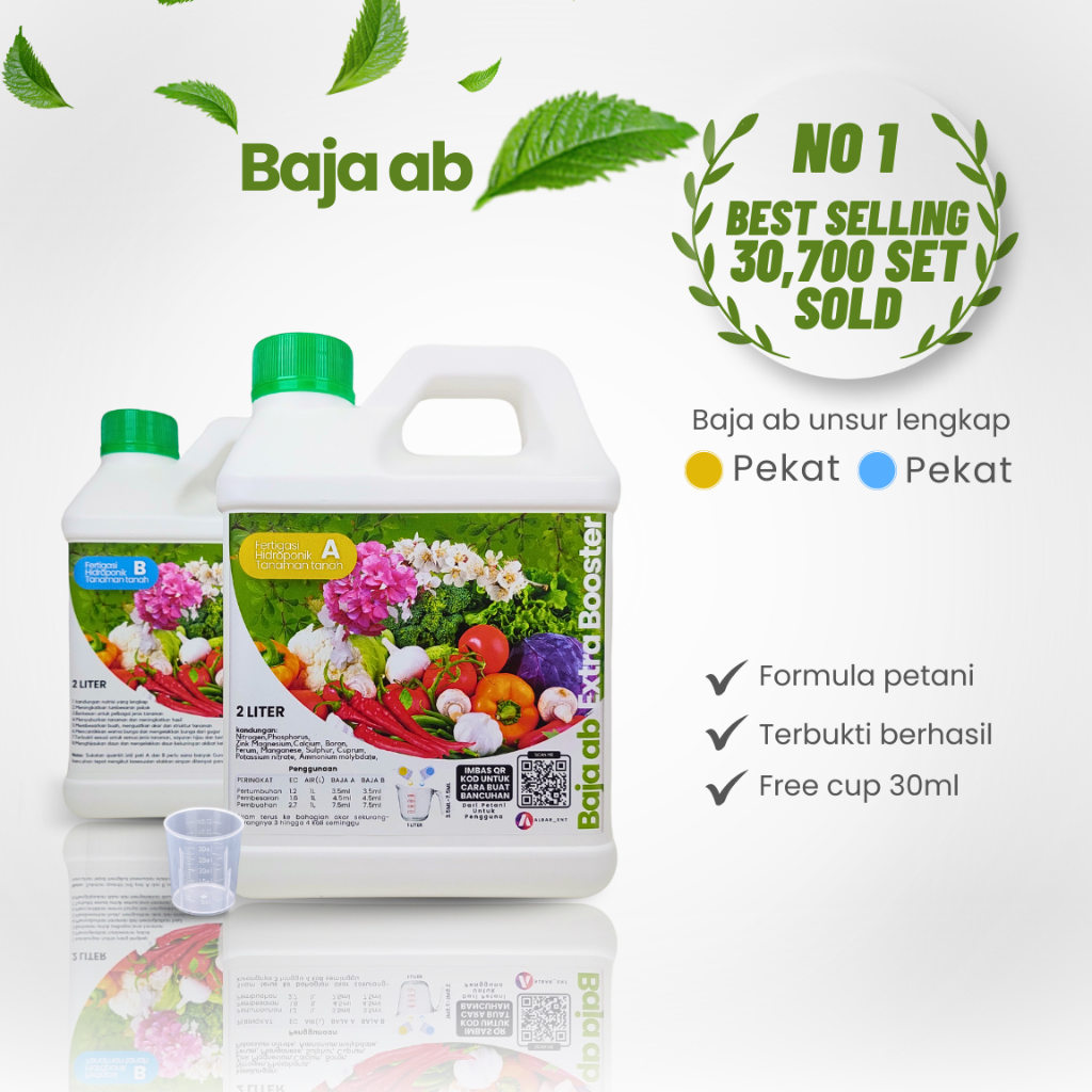 (Improved Version) 4L Baja AB EXTRA BOOSTER Fertigasi Hidroponik ...