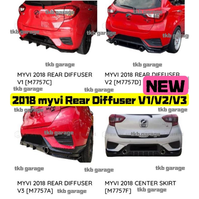 2018 myvi gen3 rear diffuser v1 v2 v3 | Shopee Malaysia