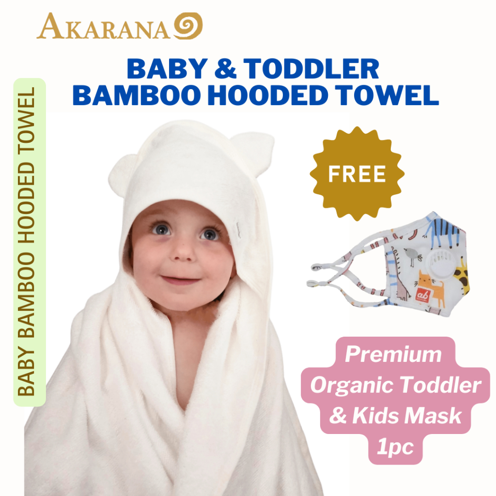 Akarana Baby Pure Bamboo Hooded Baby Towel (90 x 90cm/500gsm) | Shopee ...