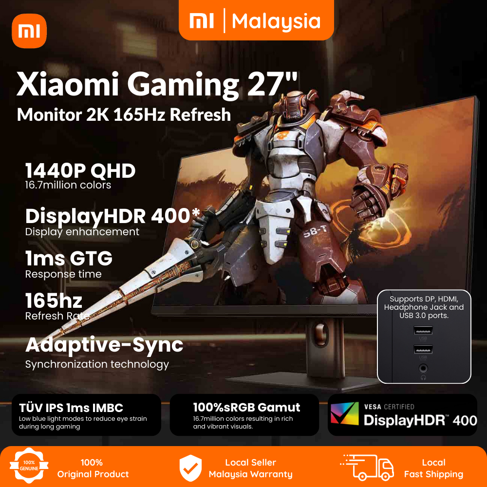 (Global) Xiaomi Mi 2K Gaming Monitor 27 inch IPS Free Sync 1440 ...