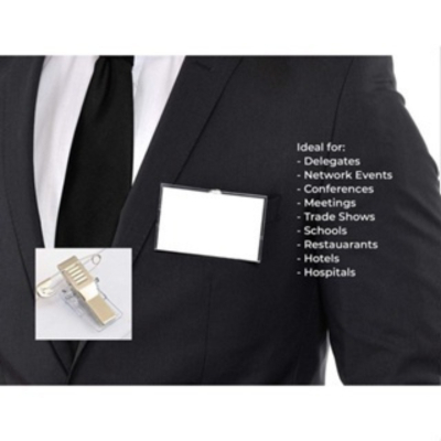 ID Holder Name Badge Batch Tag with Lobster Claw + Safety Pin Labelling ...