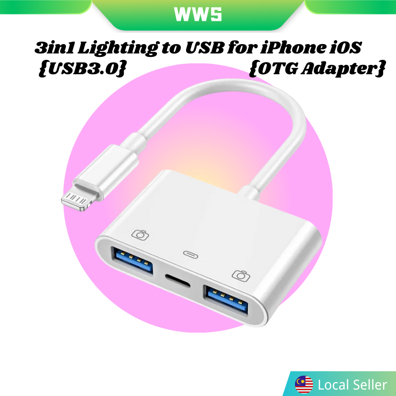 IPhone (3 in 1) Otg Conversion Cable (USB3.0) (Adapter) | Shopee Malaysia