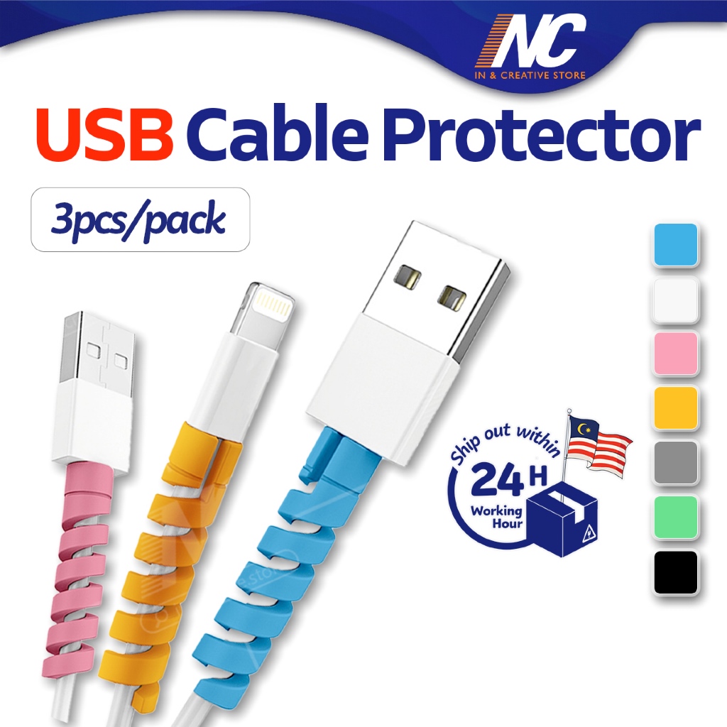 USB Cable Protector - Silicone Cable Organizer High Elastic High ...