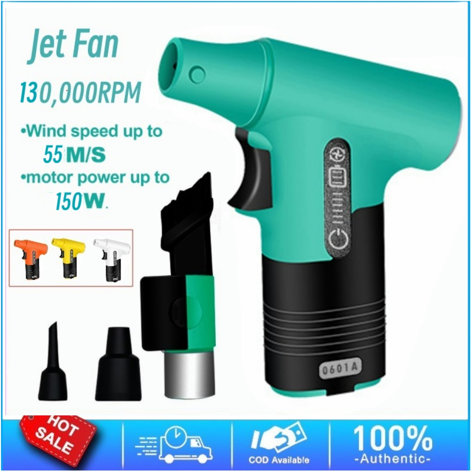 IN Stock Jet Fan 130000 RPM Brushless Motor Rechargeable Blower ...