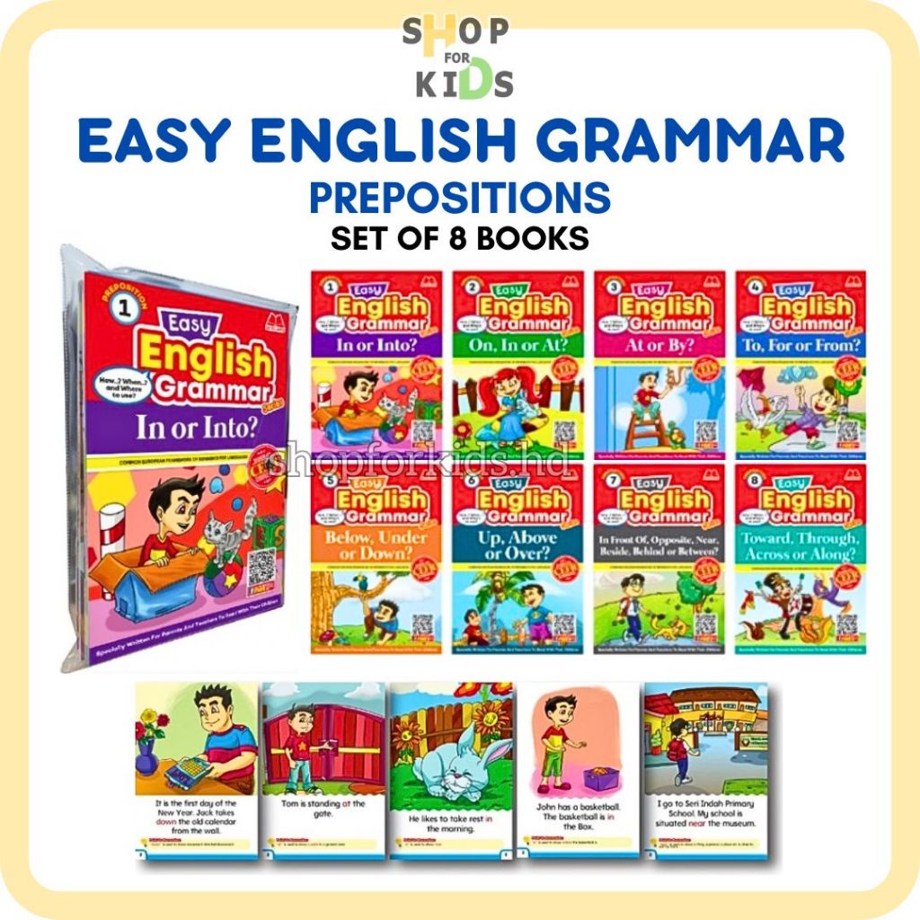 EASY ENGLISH GRAMMAR SERIES - PREPOSITIONS 8 BOOKS | Buku Membaca Kanak ...