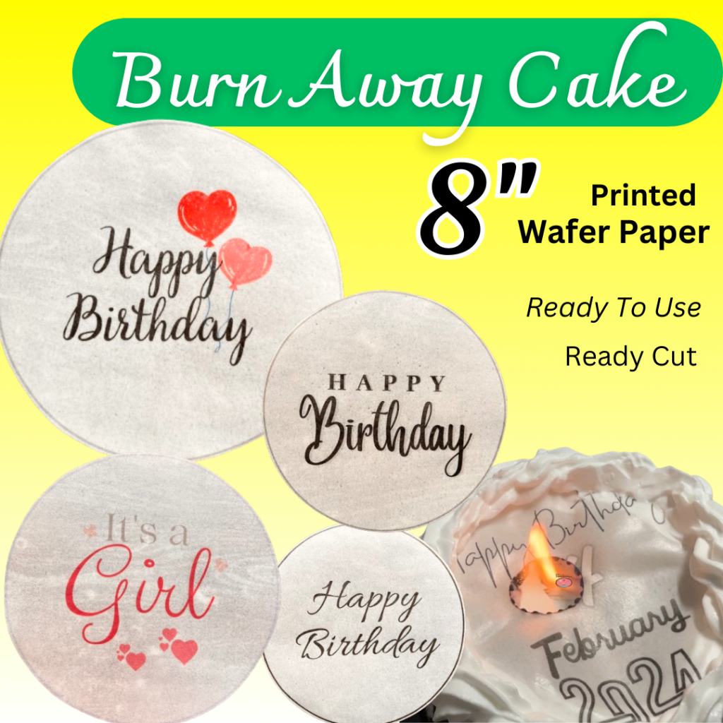 Edible Wafer paper for Burn cake, 8inch,Food ink printed designs, flame ...