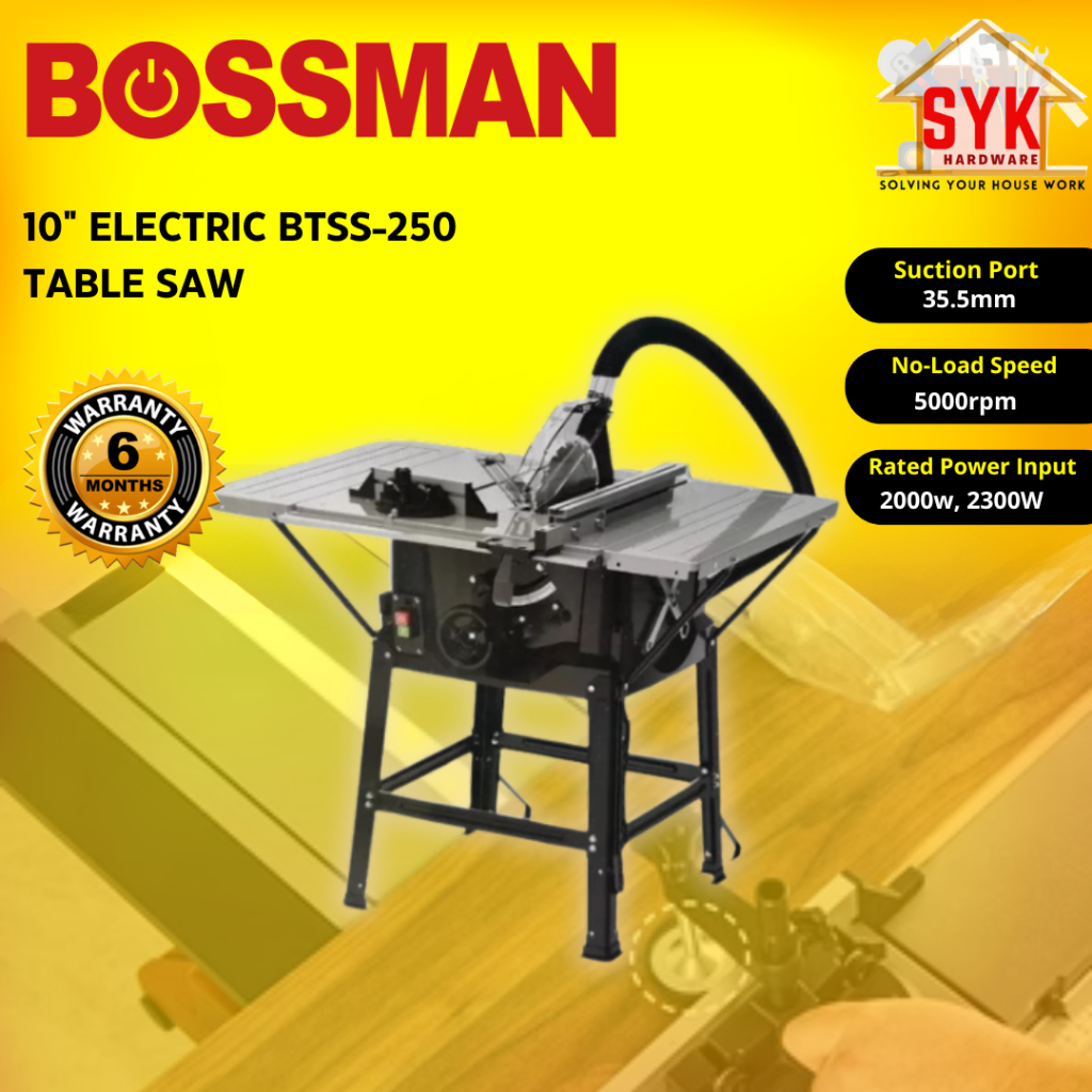 SYK (FREE SHIPPING) BOSSMAN 10" Electric BTSS-250 Portable Table Saw ...