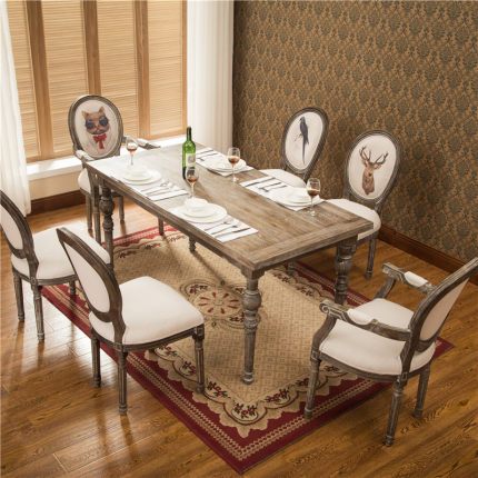 AK Royal retro solid wood dining table, Nordic America luxury classic ...