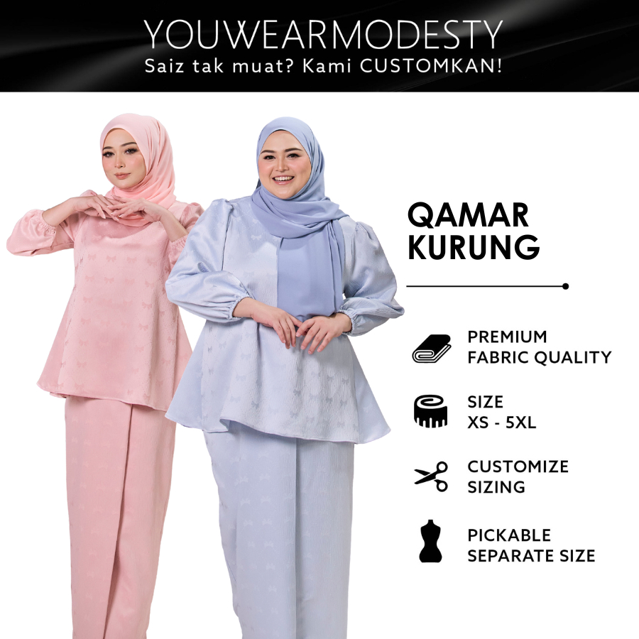 YouWearModesty Qamar Baju Kurung Pleated Plus Size Baju Raya Perempuan ...