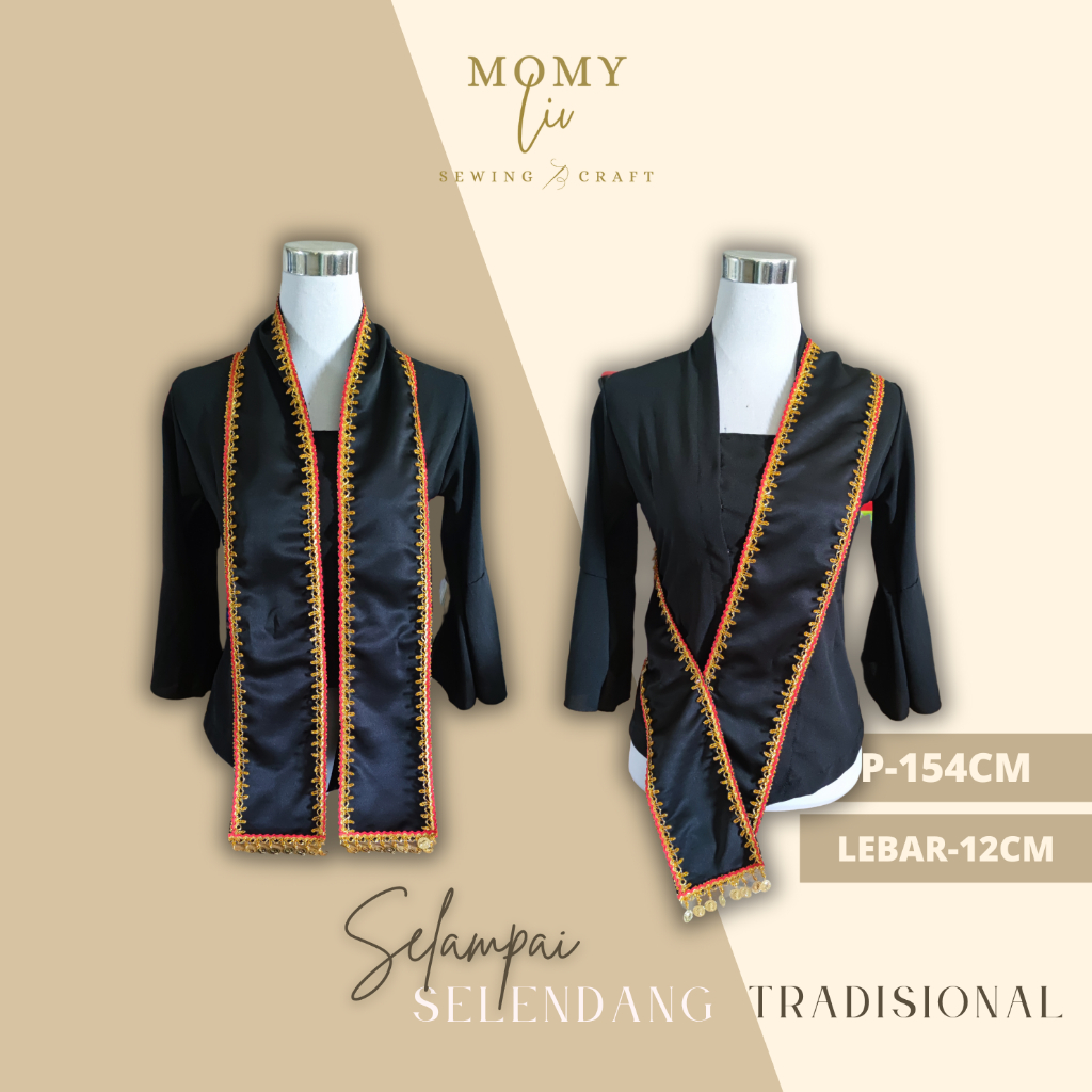 Selampai/Selendang Tradisional Hitam | Shopee Malaysia