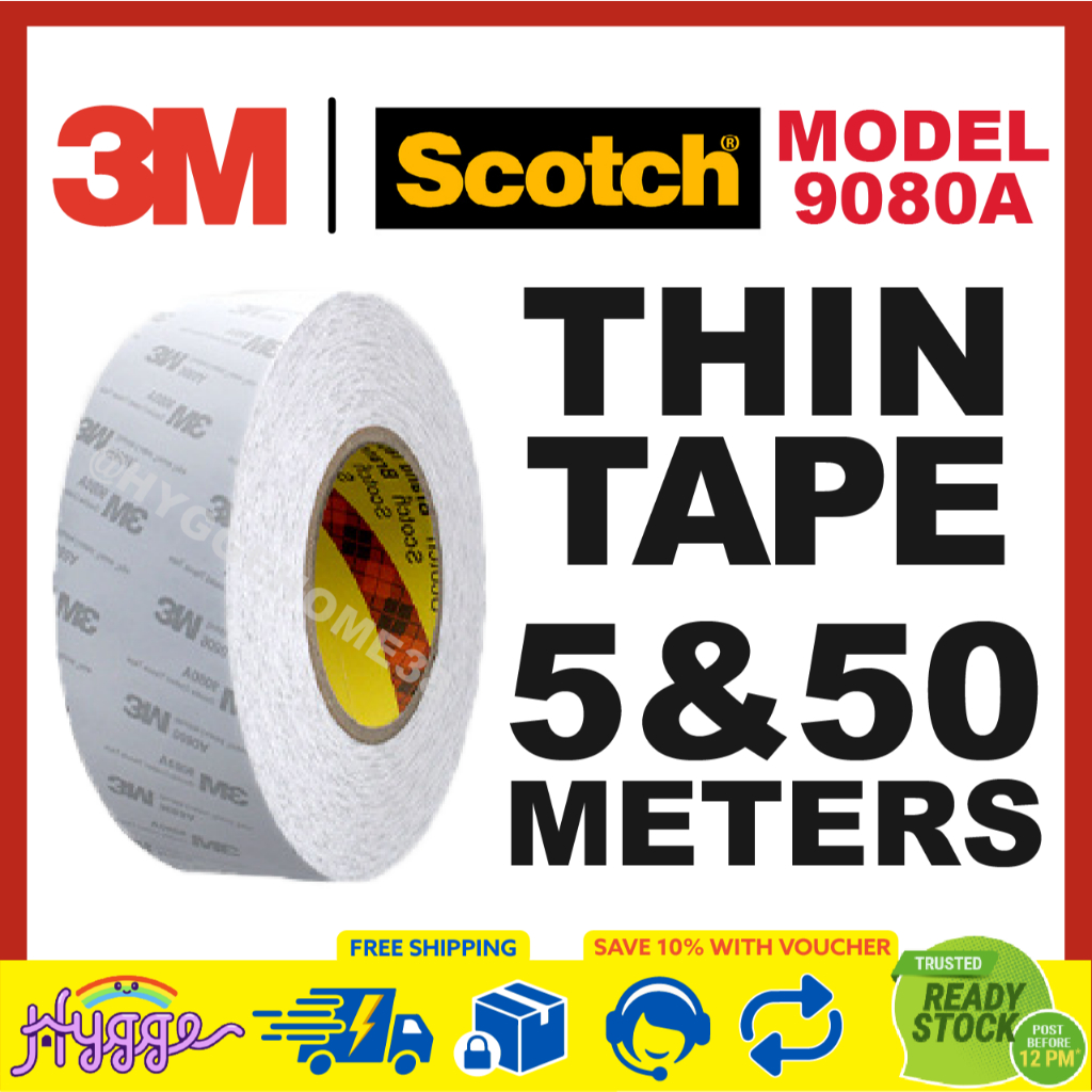 3M 9080A Big Size Double Coated Tape NonWoven Fabric Tissue (50/60/70/80/90/100mm)(5/55meters ...