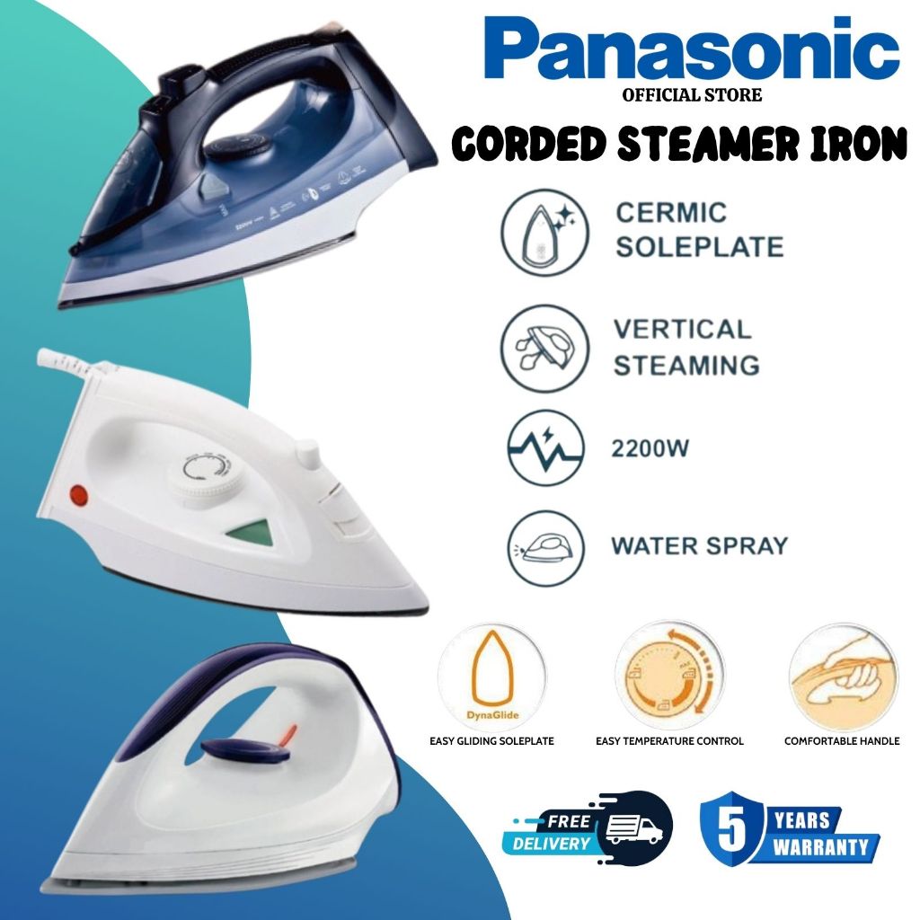2200W STEAMER IRON Handheld Glide Soleplate Steamer Iron Seterika Baju ...