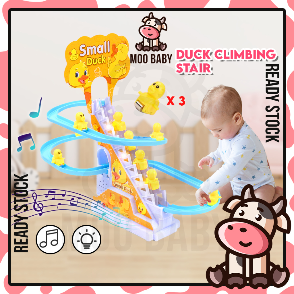 Moo Baby Mainan Itik Bergerak Duck Climbing Stairs Toy Duck Track Toy ...