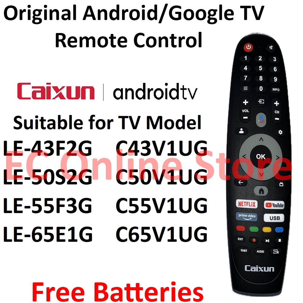 Original Caixun Android/Google TV Remote Control(LE-43F2G|LE-50S2G|LE ...
