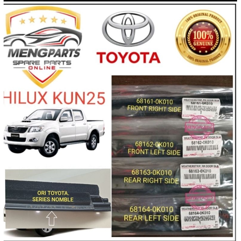 TOYOTA HILUX VIGO KUN25 DOOR OUTER MOULDING WEATHERSTRIP 100% ORIGINAL ...
