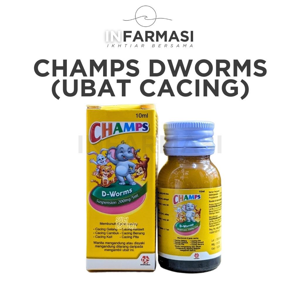 Champs D-Worms Suspension 200mg/5ml - Ubat Cacing Jenama Champs Kanak ...