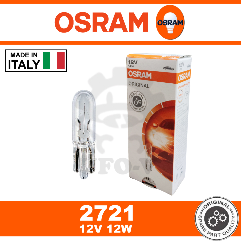 2721 OSRAM Original Made in ITALY Halogen Light Car Bulb T5 12V 1.2W (4191) | Shopee Malaysia