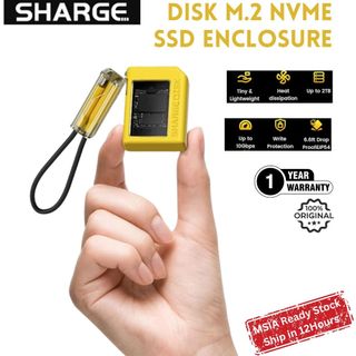 SHARGE Disk M.2 NVMe SSD Enclosure with Active Cooling System, 10Gbps ...