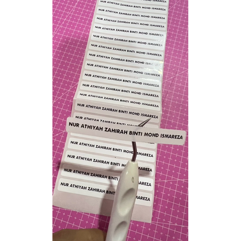 Sticker Nama Waterproof (White / Transparent ) | Shopee Malaysia