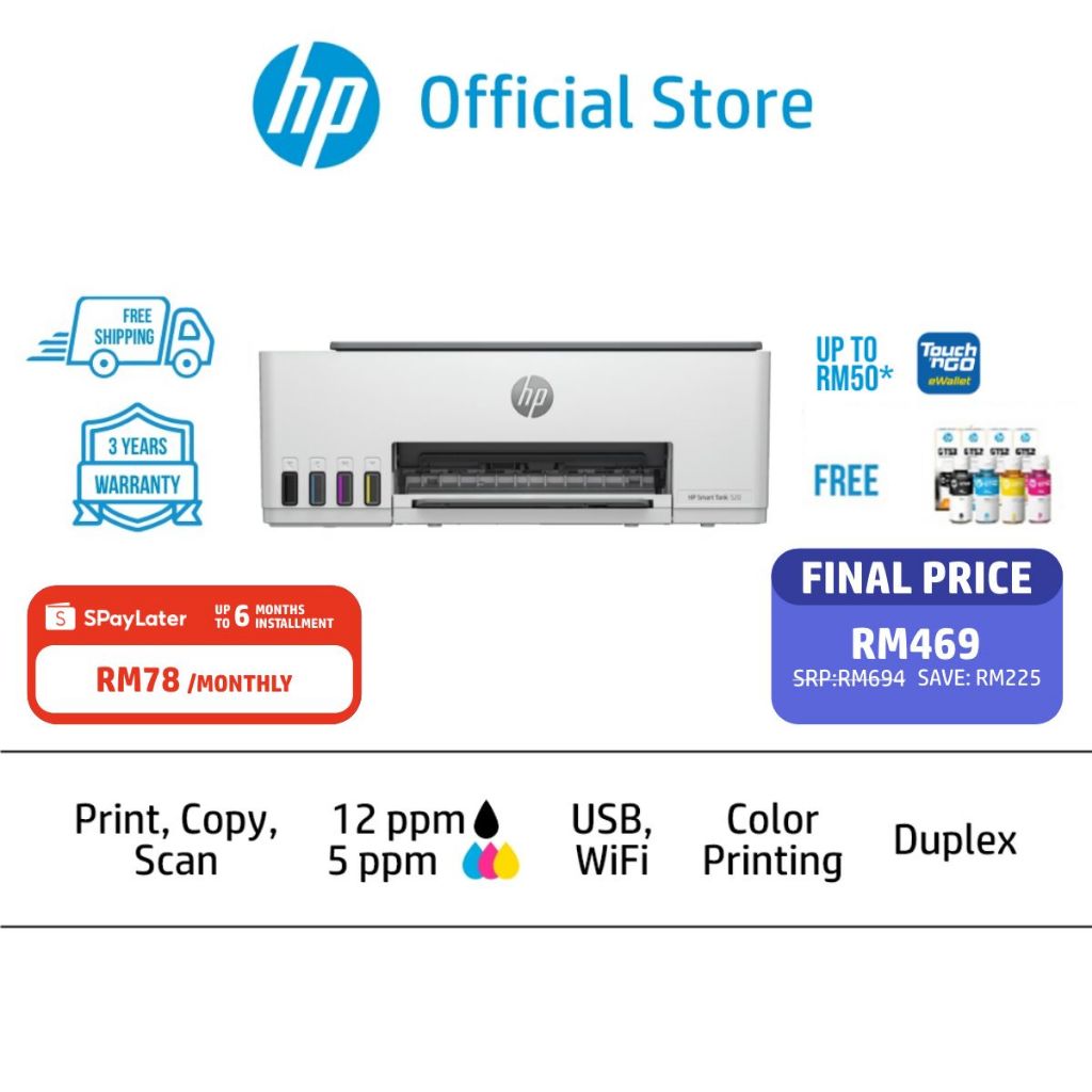 HP Smart Tank 615 WiFi/ADF/Fax [Online Exclusive] , 520 USB, 580 WiFi ...