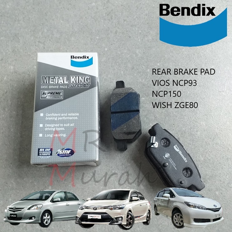 Original Bendix DB1786 Toyota Vios Rear Disc Pad Metal King NCP93 ...