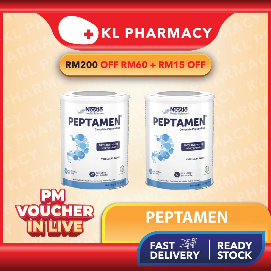 (2 TIN) PEPTAMEN Complete Peptide Diet - Vanilla Flavour (400g ...