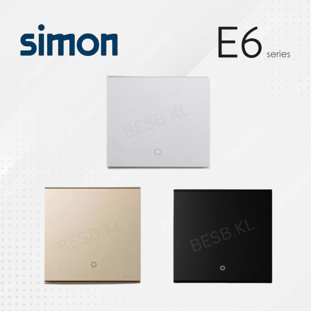 Simon E6 20A 32A 1Gang 1/2Way Double Pole Switch with Blue LED ...