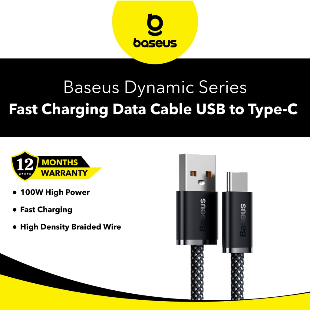 🟡 Baseus Dynamic Series Fast Charging Data Cable Usb To Type C 100w 1m