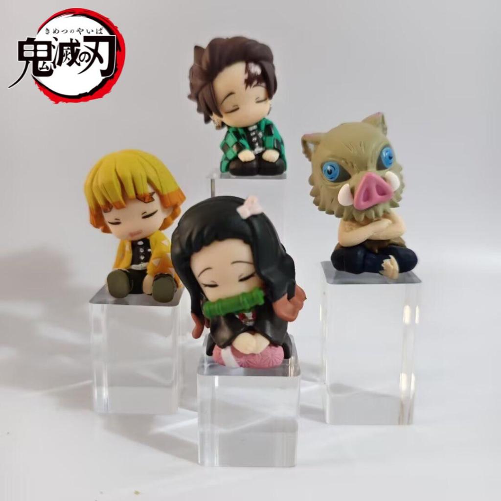 Demon Slayer Tanjiro Nezuko Zenitsu Inosuke Sitting Sleep Mini Figure ...