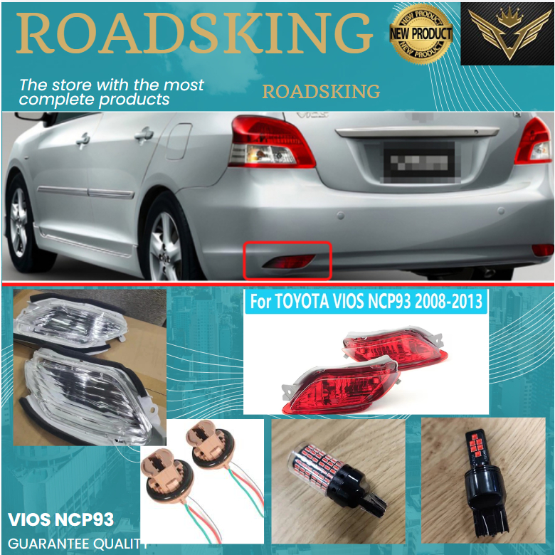 2PCS TOYOTA VIOS NCP93 2007~2012 REAR BUMPER REFLECTOR BULB LIGHT LAMP ...