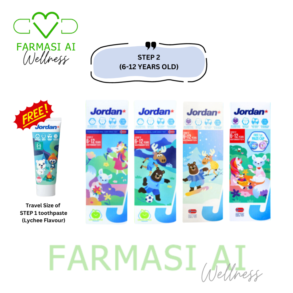 [FOC 1 Mini Toothpaste] Jordan Step 2 (6-12 years) Toothpaste 75g ...