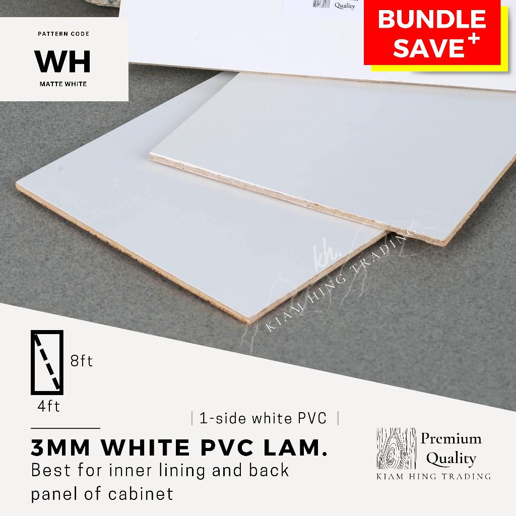 3mm white PVC 1-side laminated plywood (4ft x 8ft) DIY board | timber ...