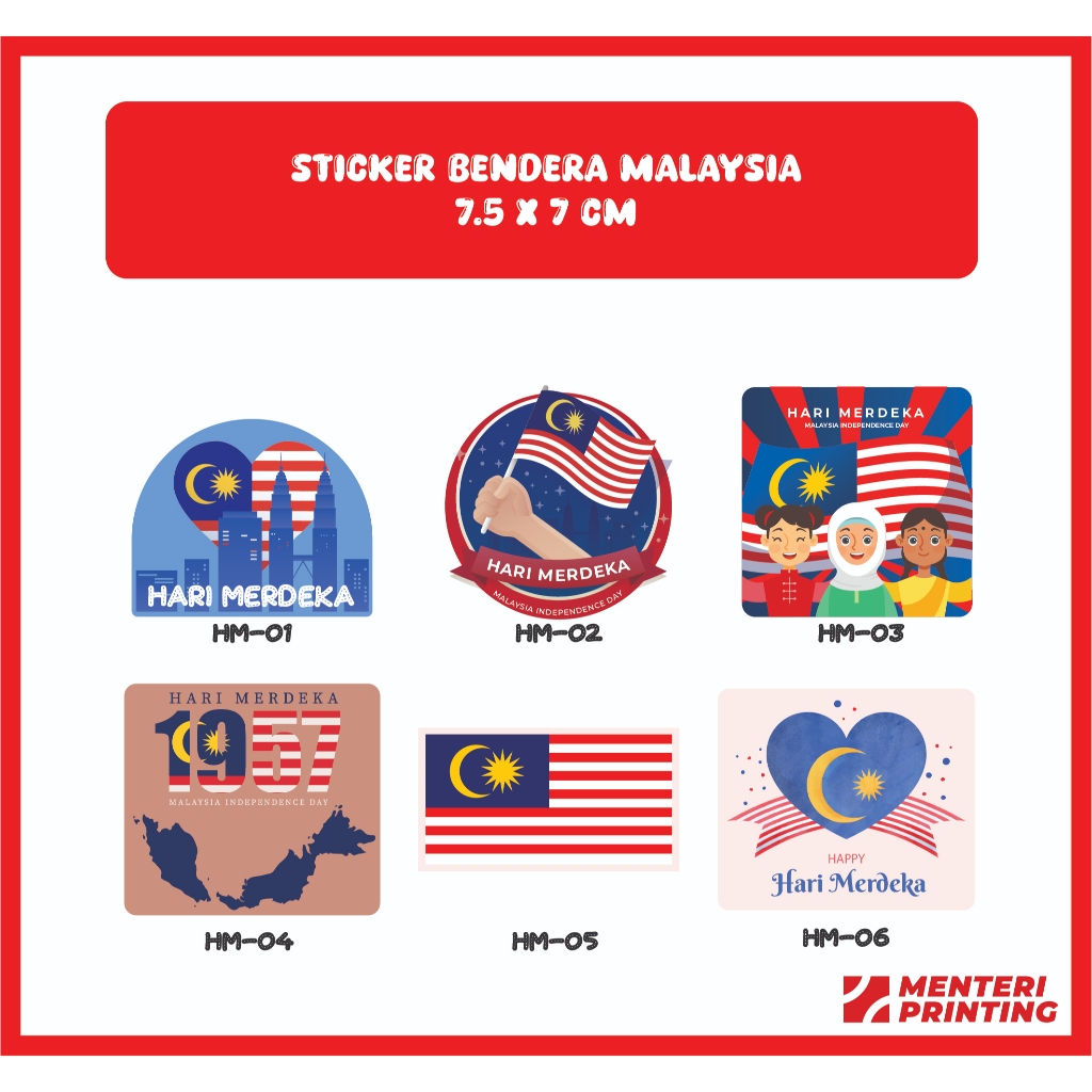 Sticker Bendera Malaysia Sticker I Love Malaysia Sticker Printed Double ...