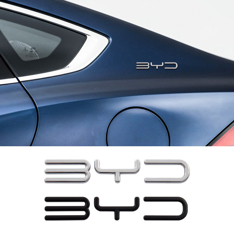 3D Metal sticker Car Side Fender Rear Trunk Emblem Badge Decals For BYD ...