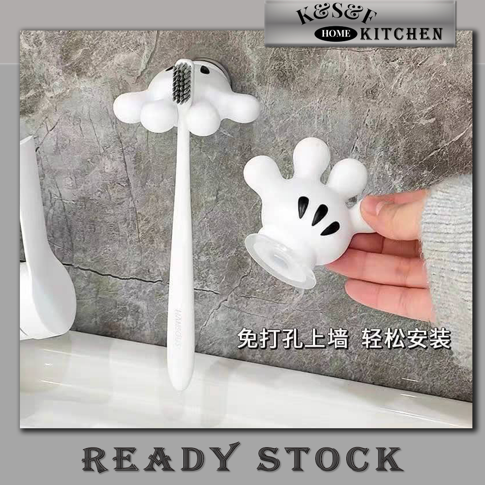 Cute Toothbrush holder Bathroom Towel Multi-function Hook Traceless Hook Data Cable Storage ...