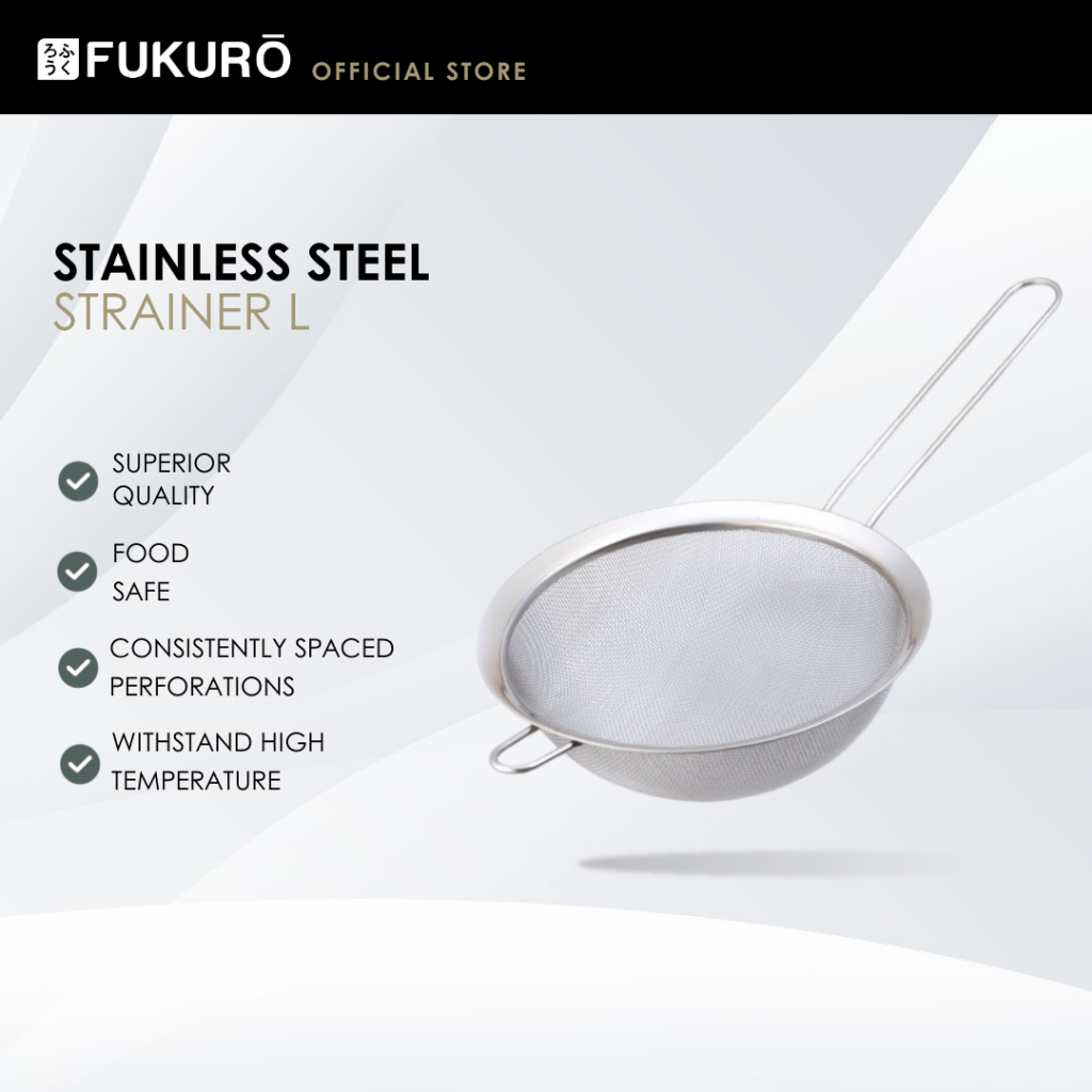 Fukuro Kitchen Stainless Steel Strainer - Size L (20cm) | Shopee Malaysia