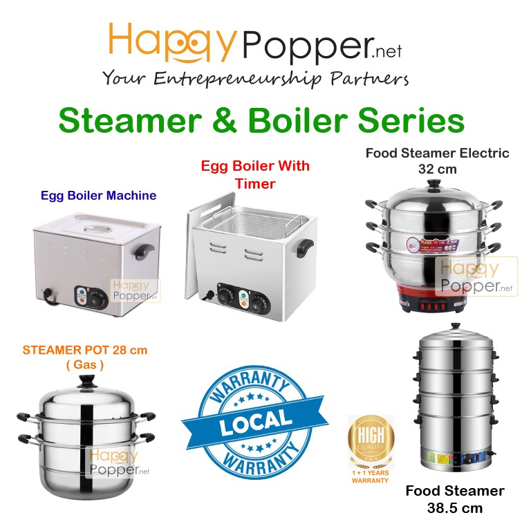 Happypopper Commercial Stainless Steel Pengukus Periuk Kukus Egg Boiler ...
