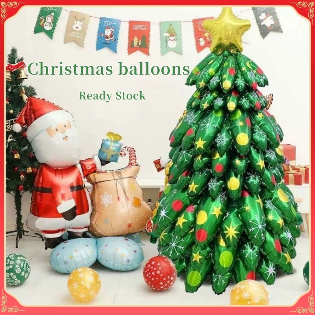 Large Christmas Tree Balloons 圣诞气球 聖誕節 裝飾品 Large Foil Balloons Tree for ...