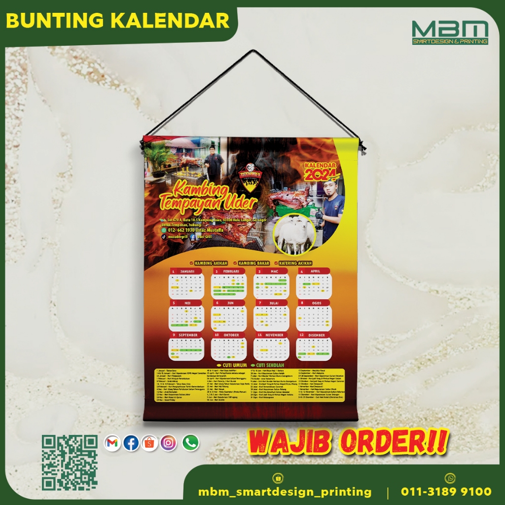 MBM ~ Bunting Kalendar 2025 (3 Saiz - 2x2, 2x3 & 2x4) SUPERB QUALITY ...
