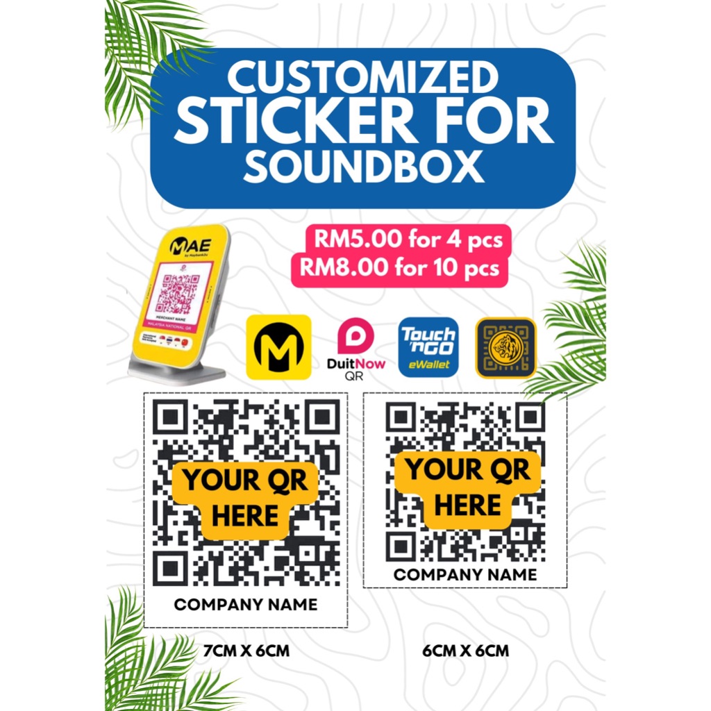 #7 QRCODE STICKER FOR SOUNDBOX MAE MAYBANK TOUCH & GO (high quality ...