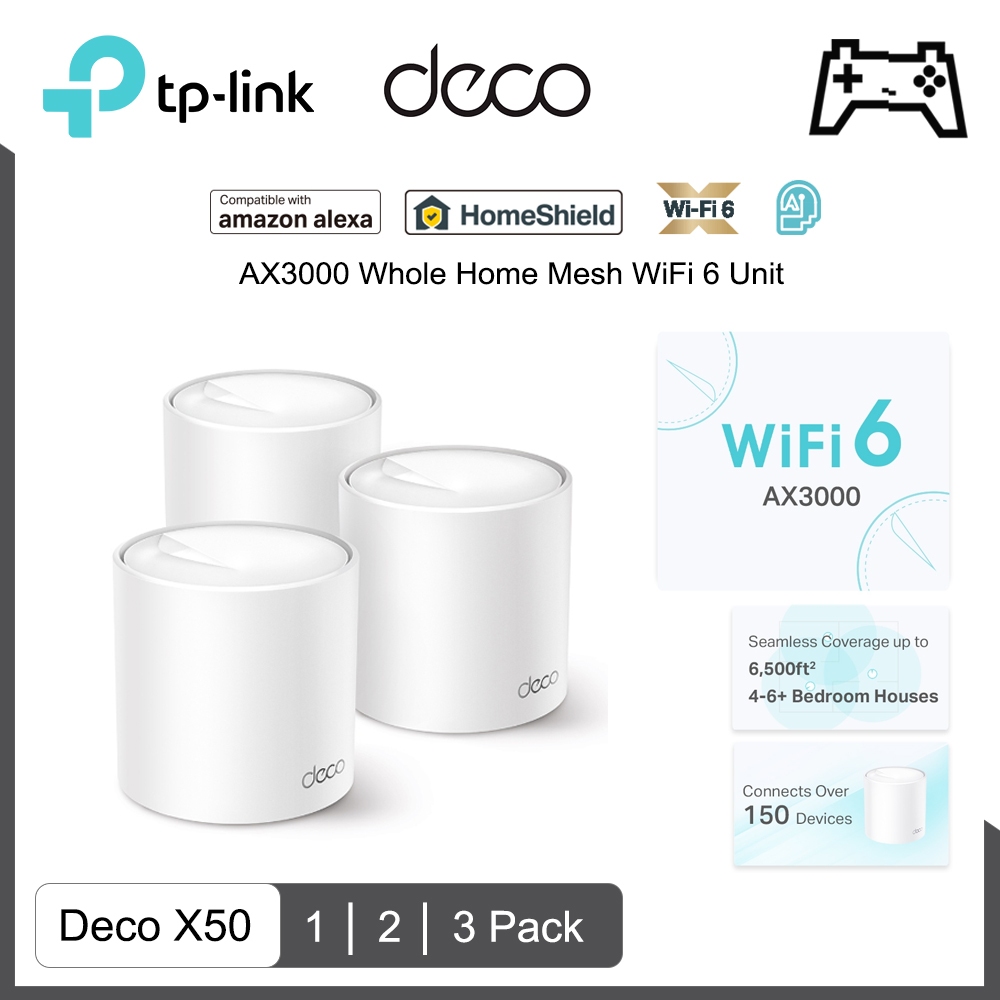 TP-Link Deco X50 (1/2/3 Pack) AX3000 Whole Home AI-Driven Mesh Wi-Fi ...
