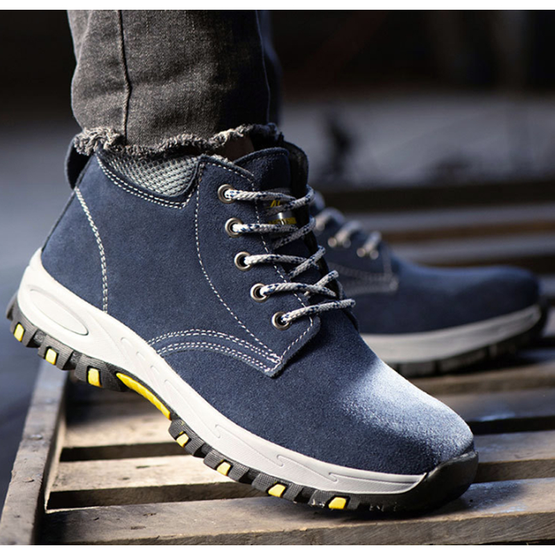 Safety Shoe Steel Toe Cap Mid Sole Medium Cut Black Brown Blue Color ...