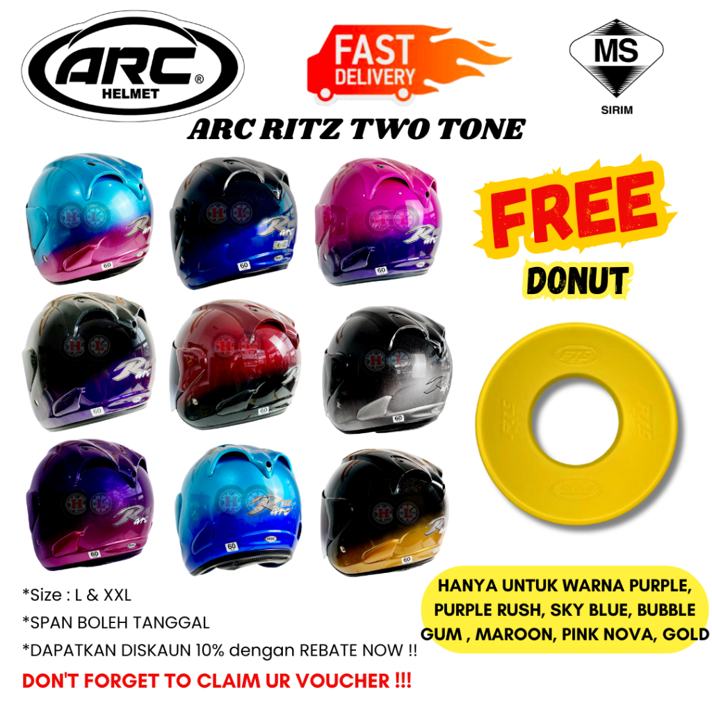 ARC RITZ TWO TONE 2024 SPECIAL COLOUR HELMET ARC ORIGINAL ( HELMET ARC ...