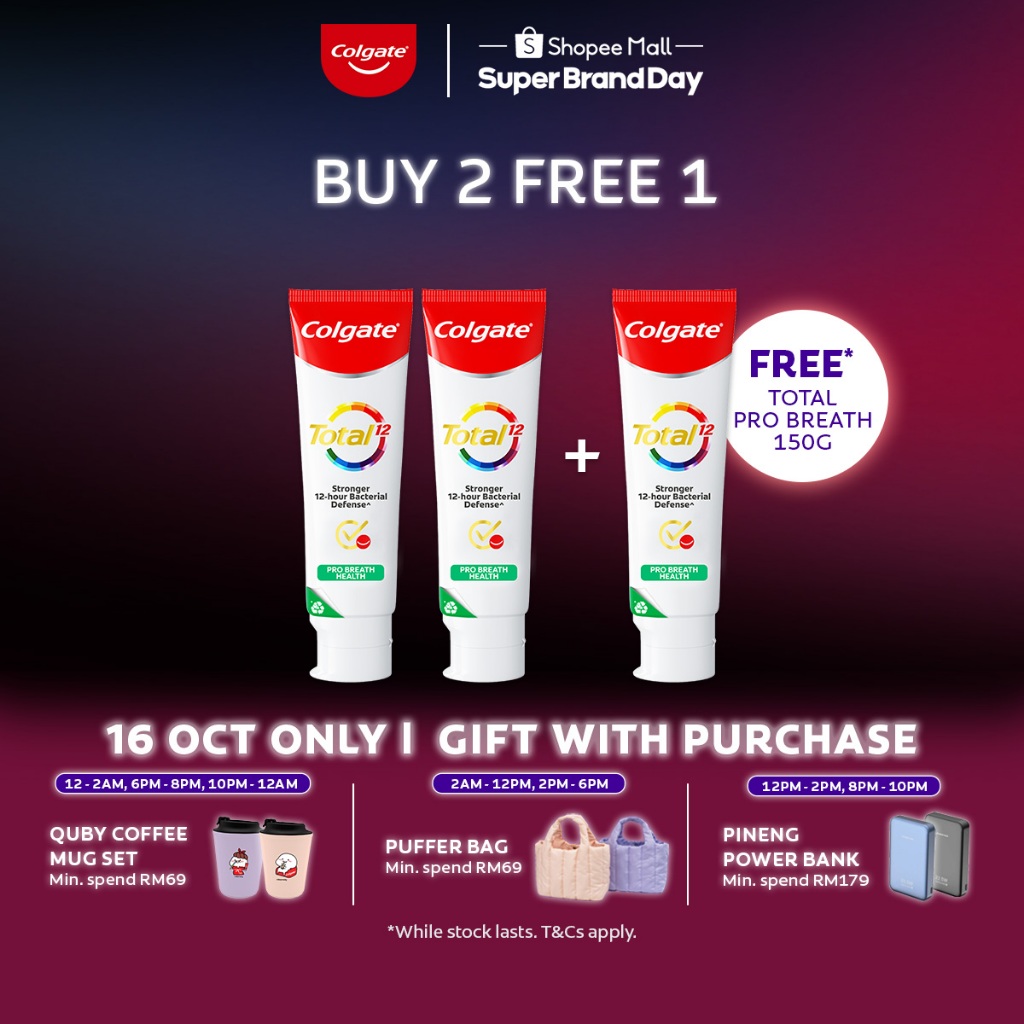 Colgate Total Pro Breath Health Toothpaste (150g) [Buy 2 Free 1 ...