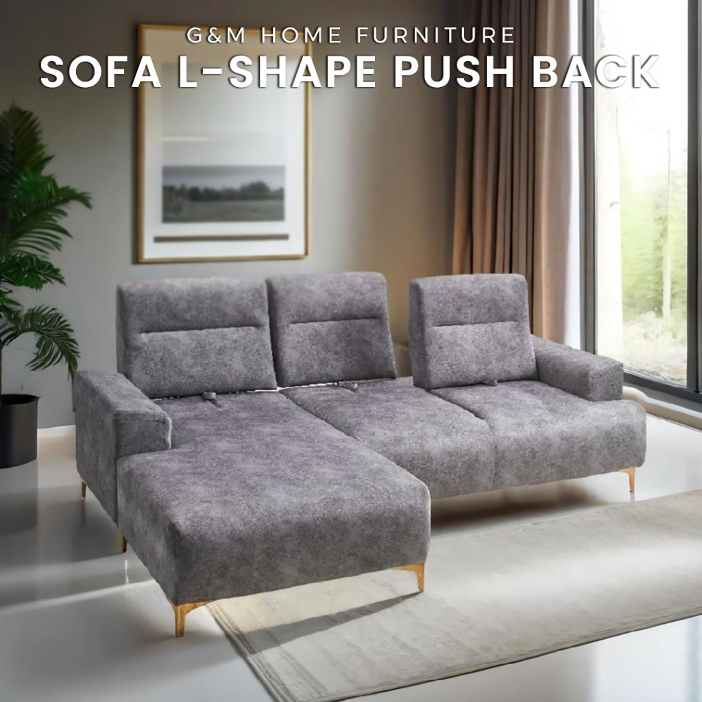 Sofa Push Back Sofa L Shape Sofa 3 Seater Cushion Kerusi Furniture ...