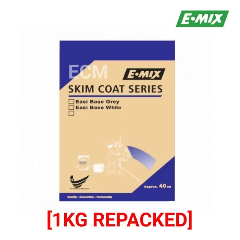 EMIX SKIMCOAT BASE GREY (1KG / 4KG REPACKED) Premixed Thin Cement-based ...