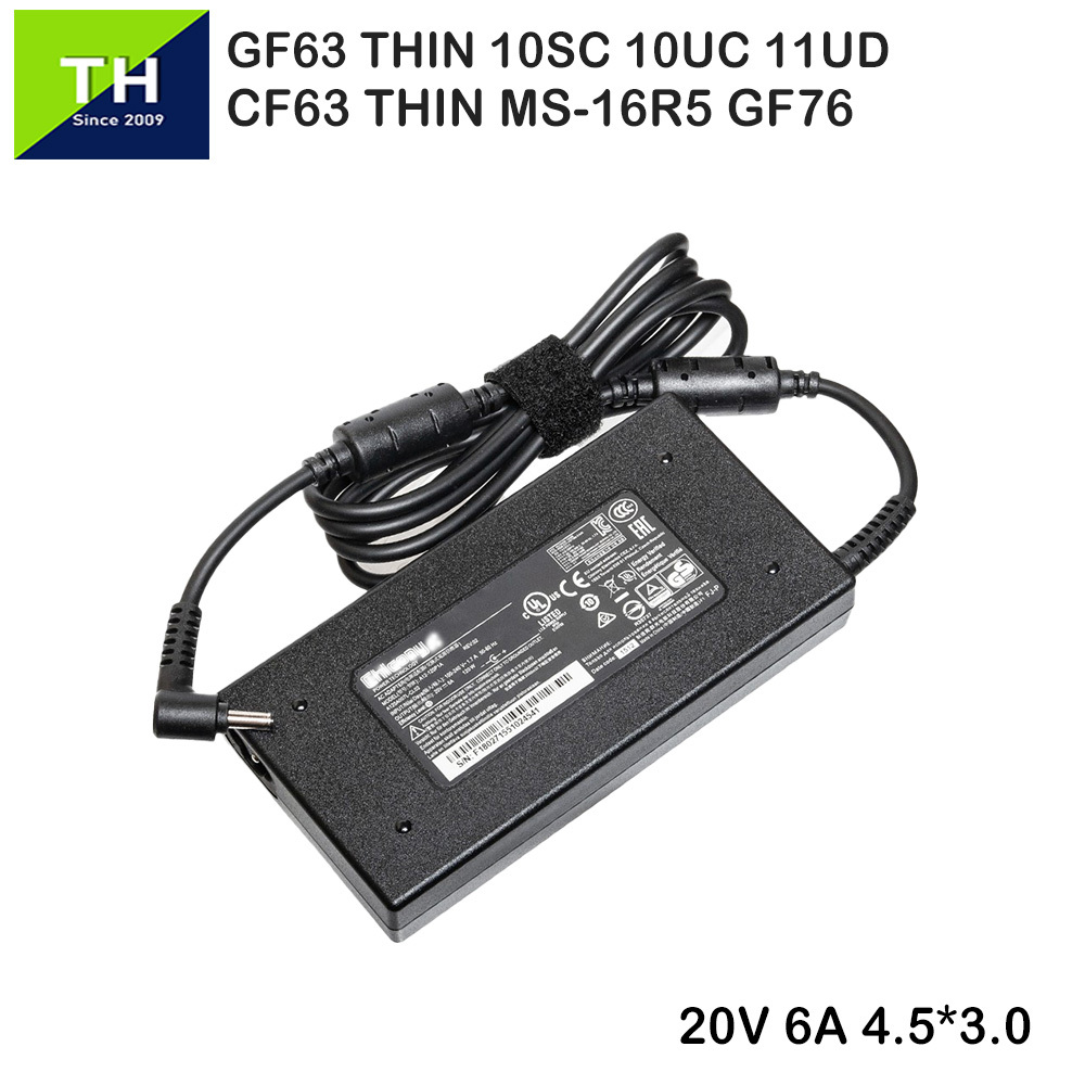 MSI GF63 Thin MS-16R5 20V 6A 4.5*3.0 120W Laptop Replacement Adapter ...