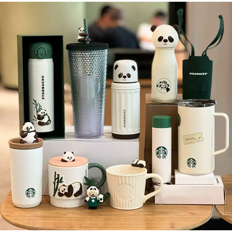 Starbucks 2024 New Panda Cup Simple Green Bamboo Stamp Stainless Steel ...