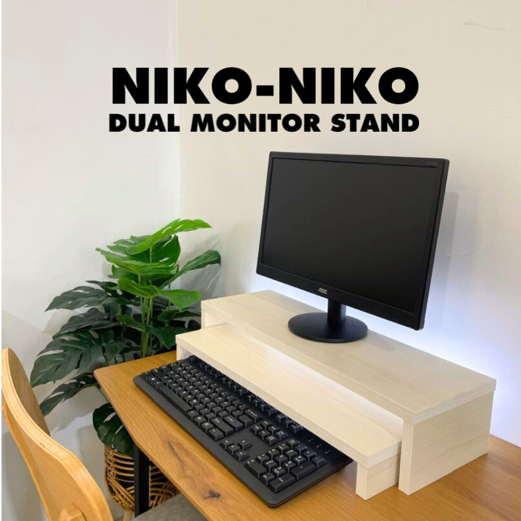 NIKO-NIKO Dual Monitor Stand, Monitor Riser, Monitor Rack, Computer ...